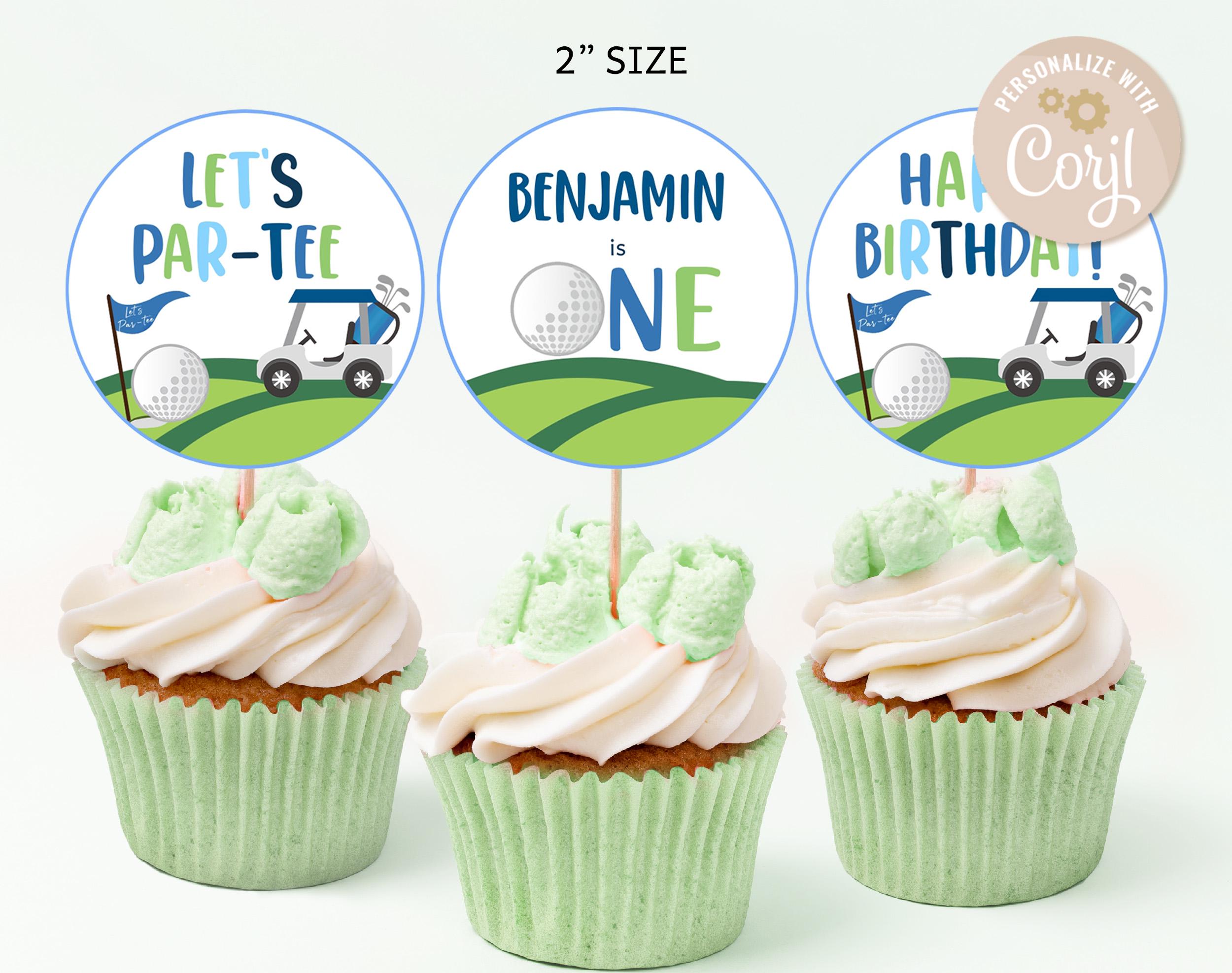 Golf Birthday Cupcake Toppers Hole in One Birthday Party Decor Boy ...