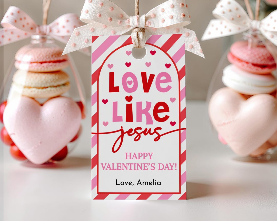 Christian Valentine Gift Tag, Love Like Jesus Valentine's Day Tags ...