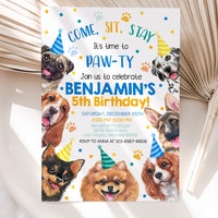 Editable Dog Birthday Invitation Template Puppy Party Invite Printable ...