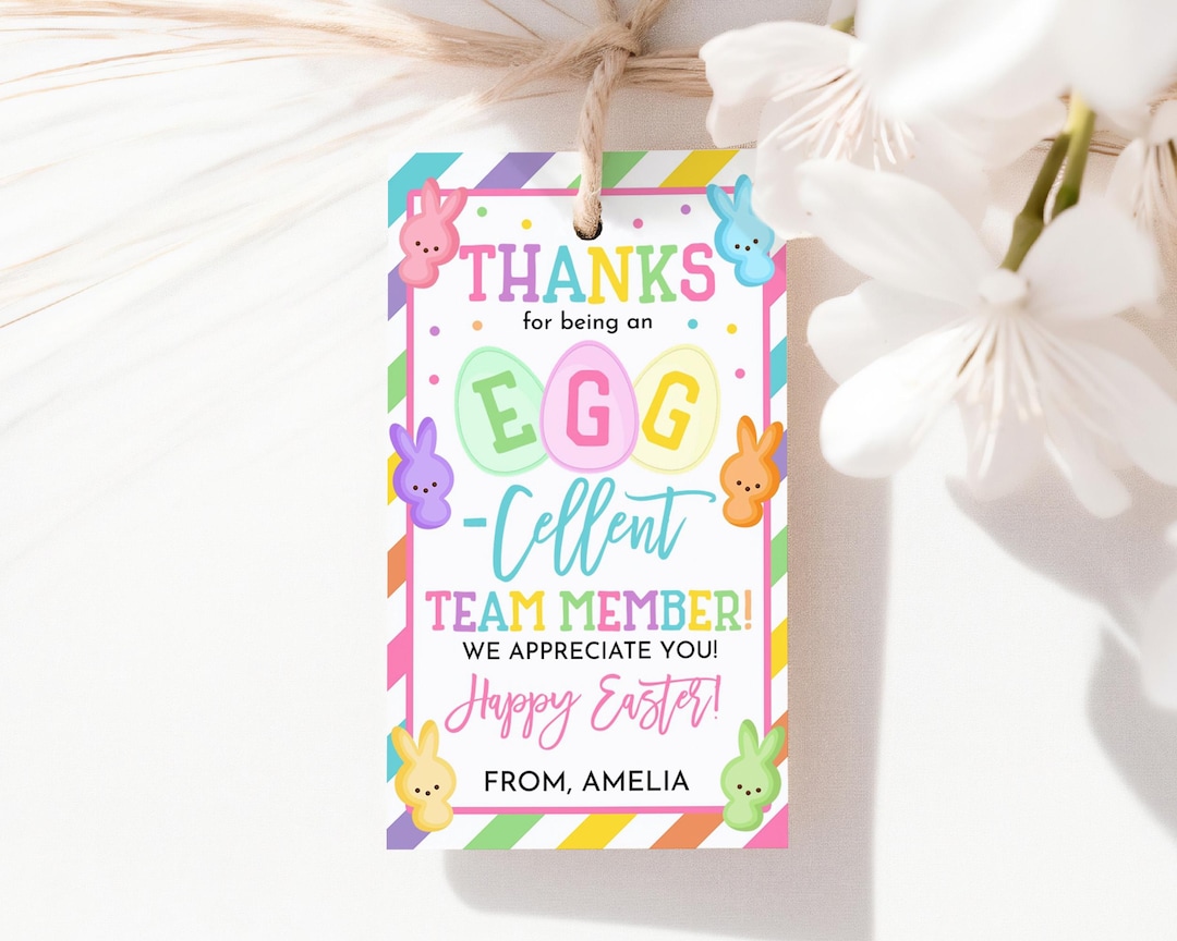 Thanks for Being an Eggcellent Team Member Easter Gift Tags Staff ...