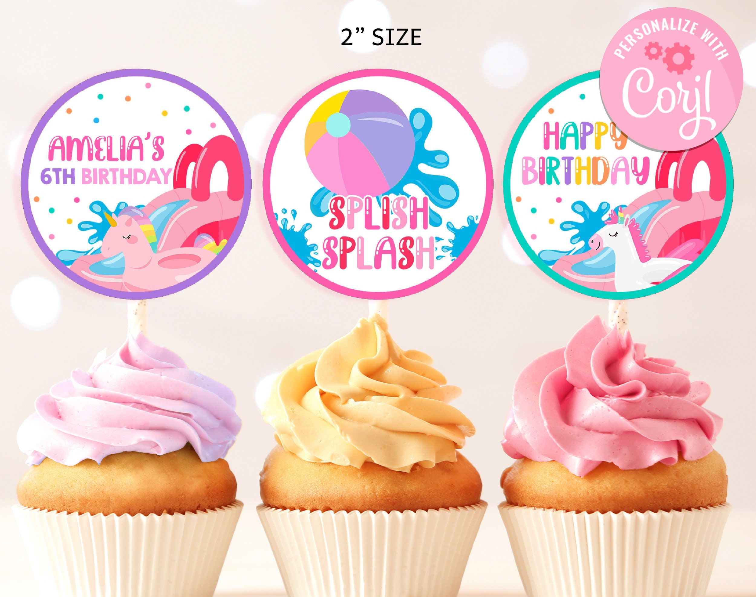 Pool Party Cake Toppers