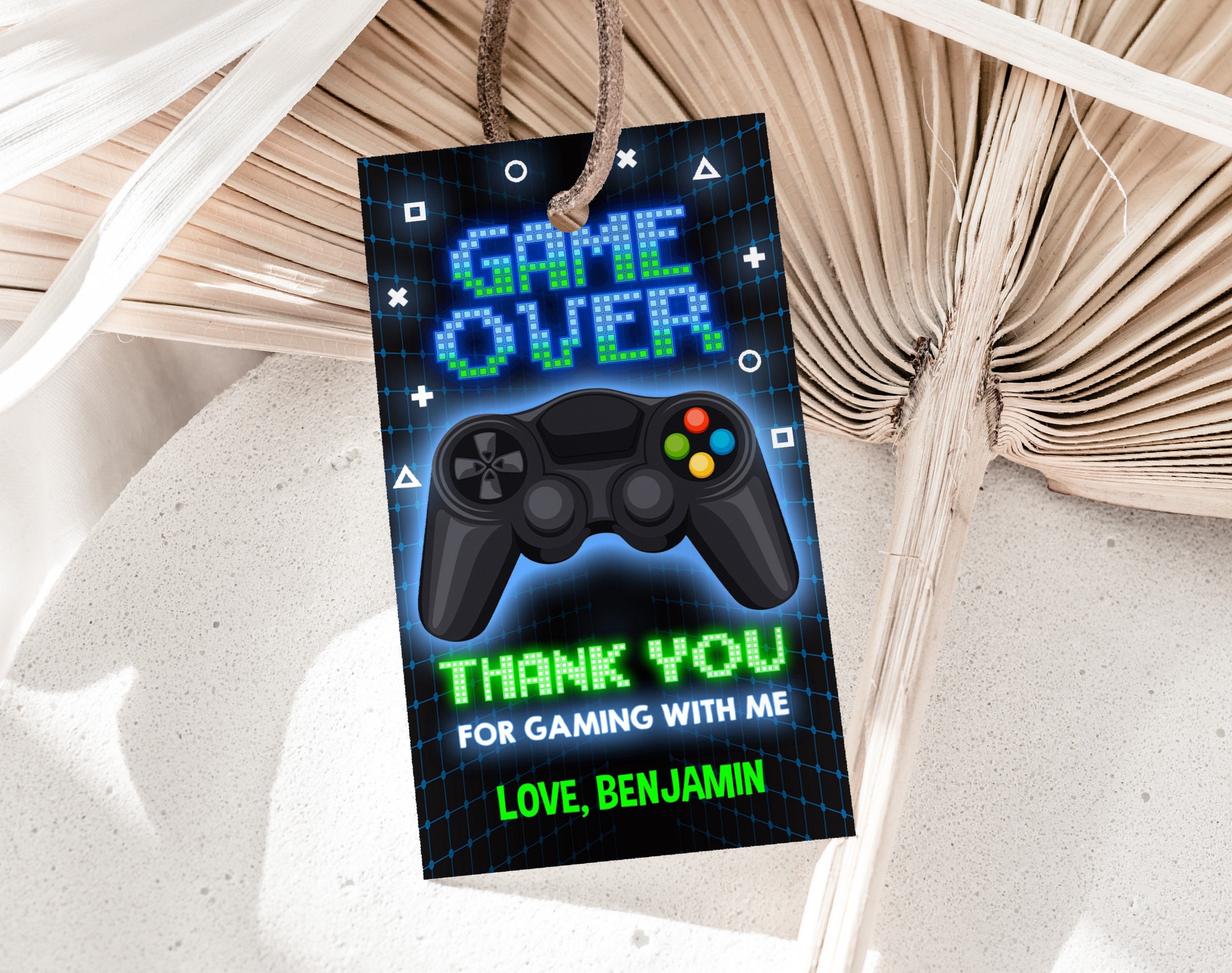 EDITABLE Video Game Birthday Gift Tags Arcade Gaming Favor Tag Boy ...