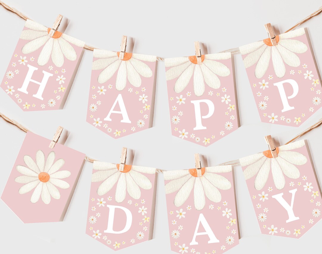 Daisy Birthday Banner Girl 1st Birthday Party Decor 70's Retro Groovy ...