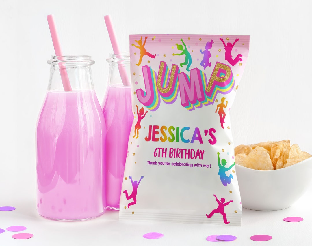 Jump Birthday Party Chip Bag Trampoline Bounce House Favor Gift Snack ...