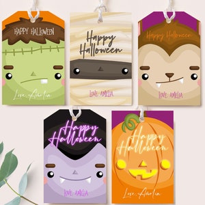 EDITABLE Halloween Favor Tags Party Gift Tags Set Spooky Ghost Boo ...
