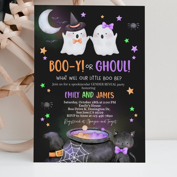 Boo and Ghoul Gender Reveal Svg - Etsy