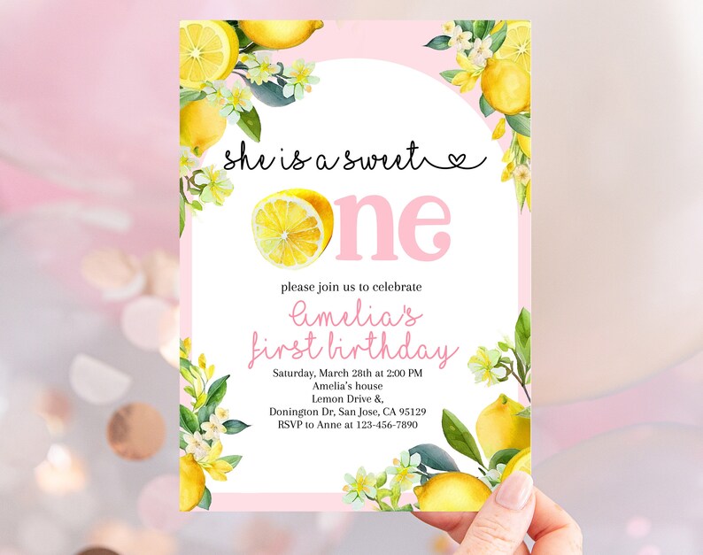 Lemon Birthday Invitation Our Main Squeeze Invite Citrus - Etsy