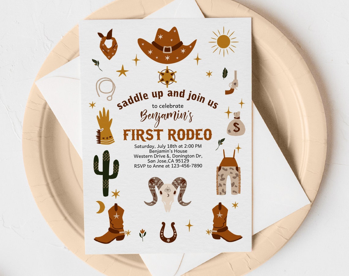 Western Invitation Birthday Party Country Invites Wild West - Etsy