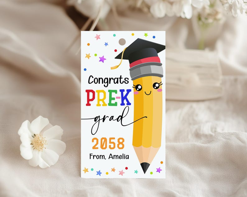 Congrats Pre-k Grad Gift Tag Preschool Graduation Treat Bag Tag End of ...