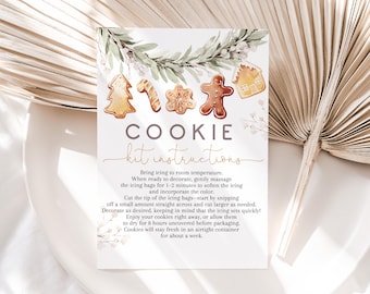 Printable Christmas Cookie Instructions Card, DIY Cookie Kit ...