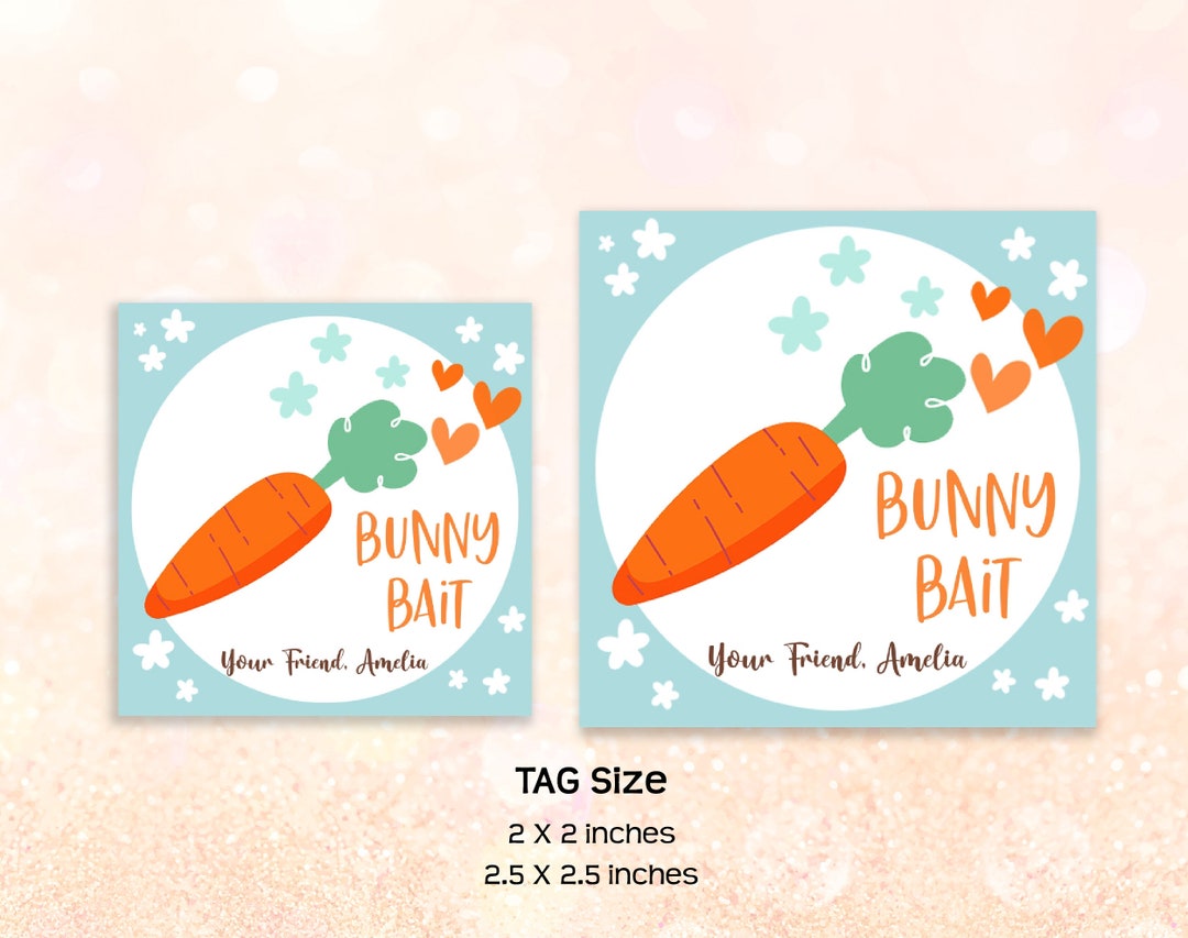 EDITABLE Easter Bunny Bait Tag Cookie Sticker Printable Party Label ...