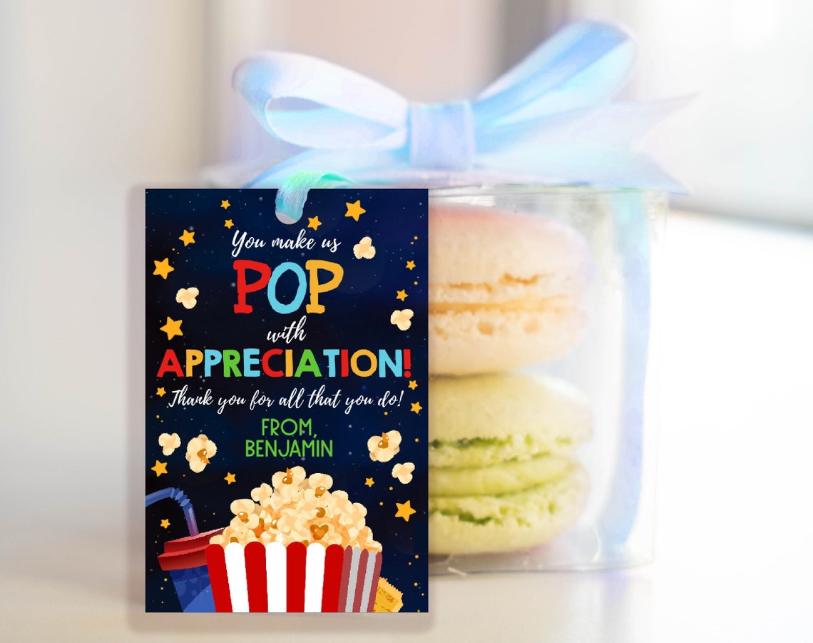 EDITABLE Popcorn Tag Teacher Appreciation Thank You Make Us - Etsy