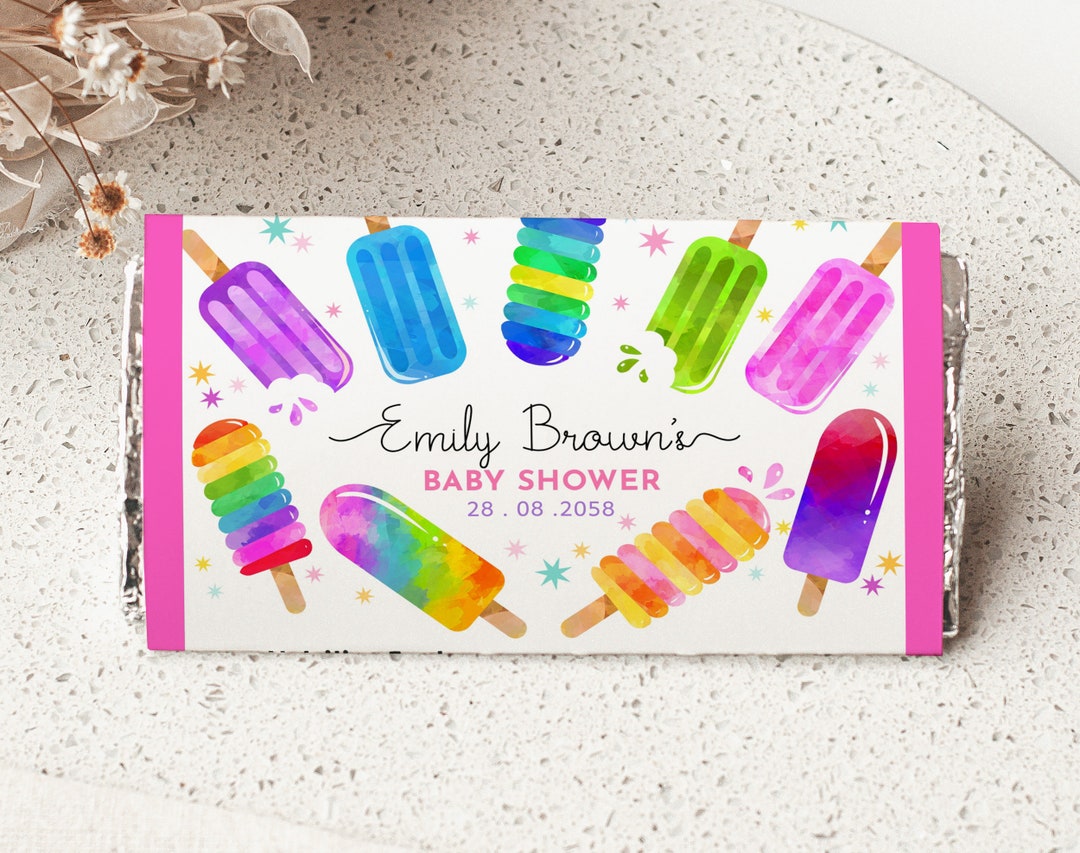 Popsicle Baby Shower Chocolate Wrapper She's Ready to Pop Gender ...