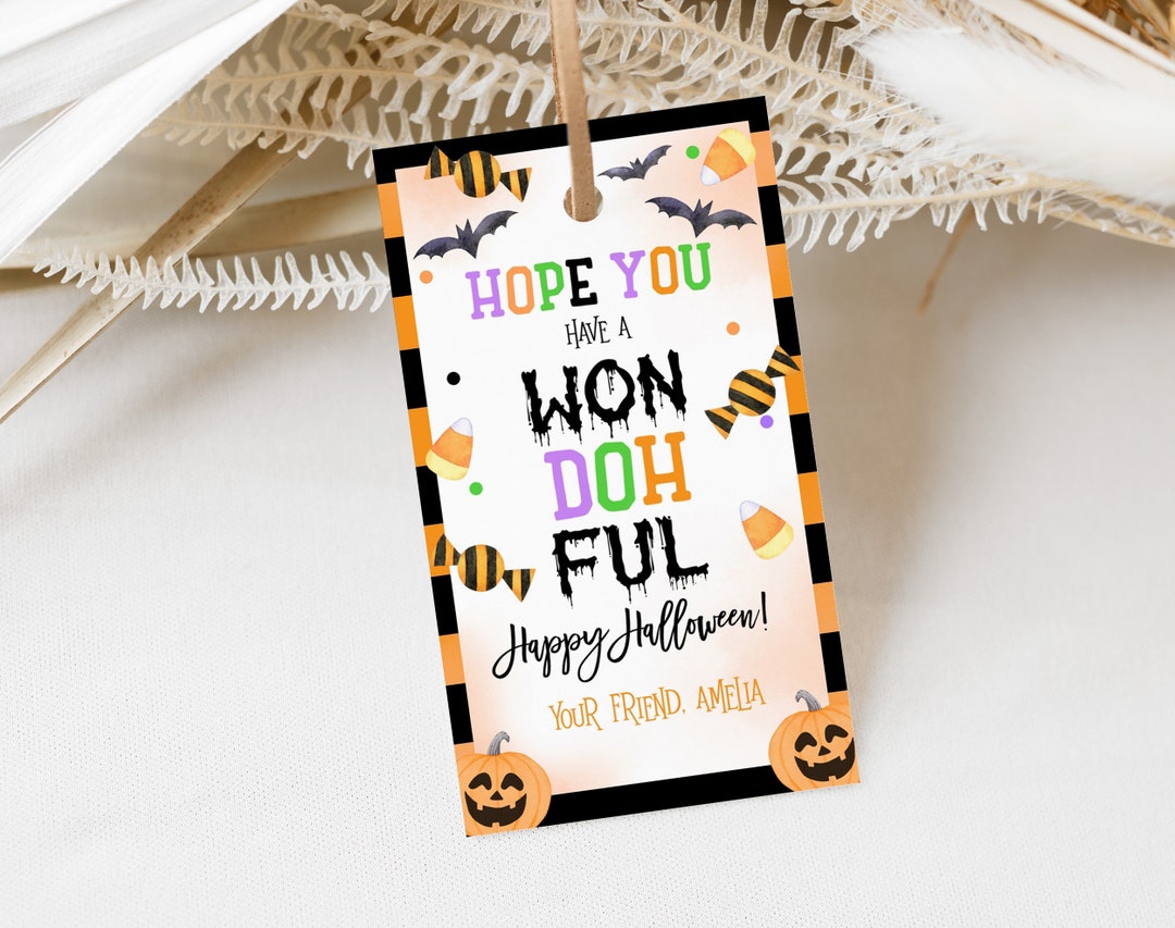 Halloween Playdough Favor Tags Play Doh Kids Halloween Gift - Etsy