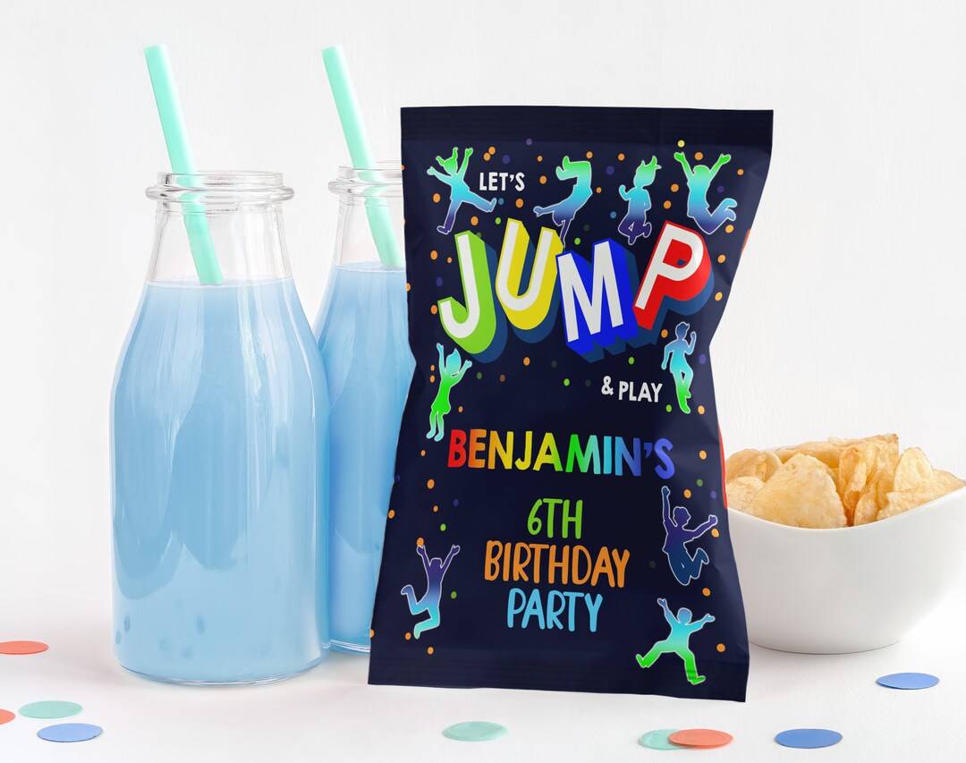 Jump Chip Bag Bounce House Birthday Party Decor Favors Trampoline Snack ...