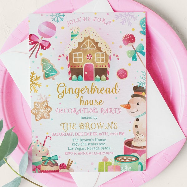 Gingerbread Invite - Etsy
