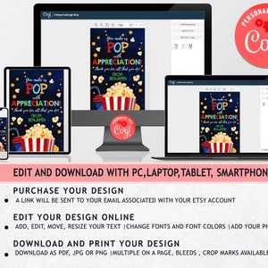 EDITABLE Popcorn Tag Teacher Appreciation Thank You Make Us POP Popping ...