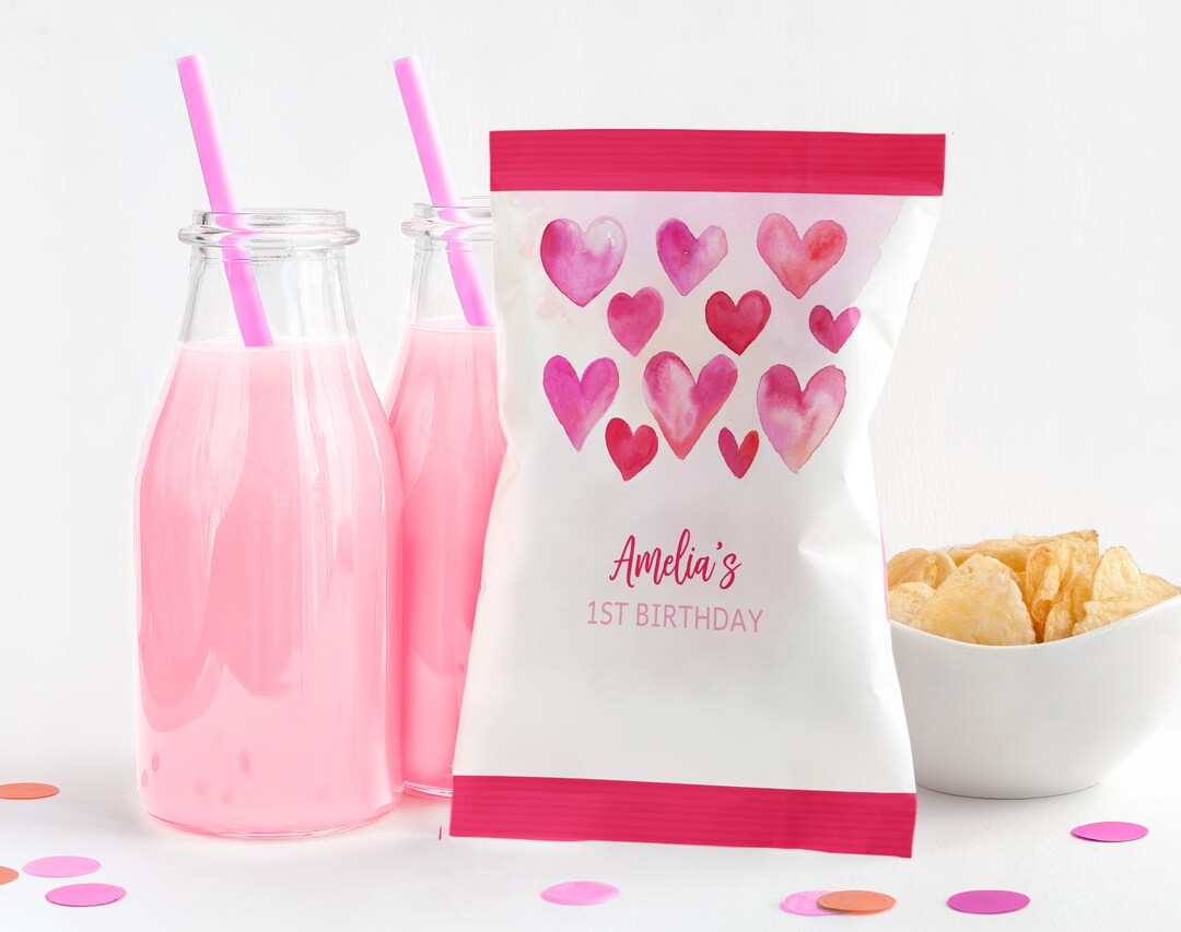 Valentines Day Chip Bag Labels Little Sweetheart Birthday Party Favors ...