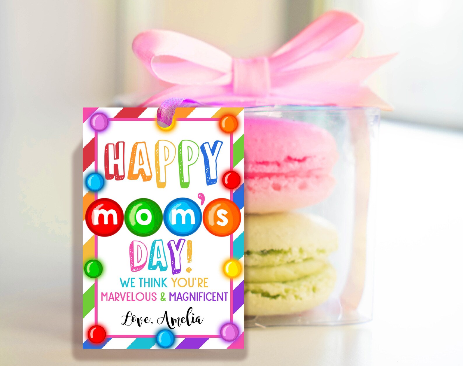 Mother's Day Gift Tags M&m's Chocolate Label Happy - Etsy