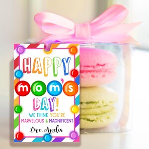 Mother's Day Gift Tags M&m's Chocolate Label Happy Mothers Treat Bag ...