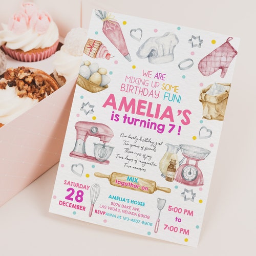 Editable Kids Cooking Birthday Invitation Template Kitchen - Etsy