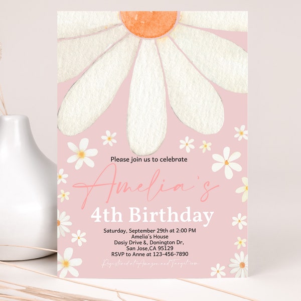 Daisy Birthday Invitation - Etsy