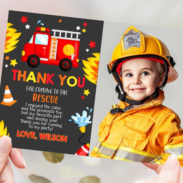 Fire Truck Thank You - Etsy