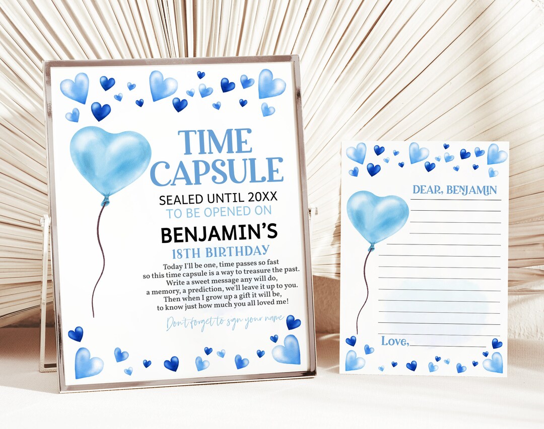 Valentines Day Time Capsule Sign Sweetheart Birthday Party Decor Boy ...