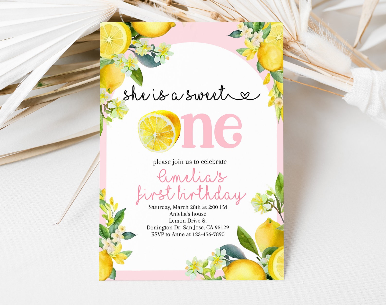 Lemon Birthday Invitation Our Main Squeeze Invite Citrus - Etsy