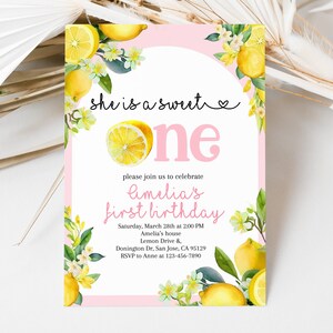 Lemon Birthday Invitation Our Main Squeeze Invite Citrus Lemonade and ...