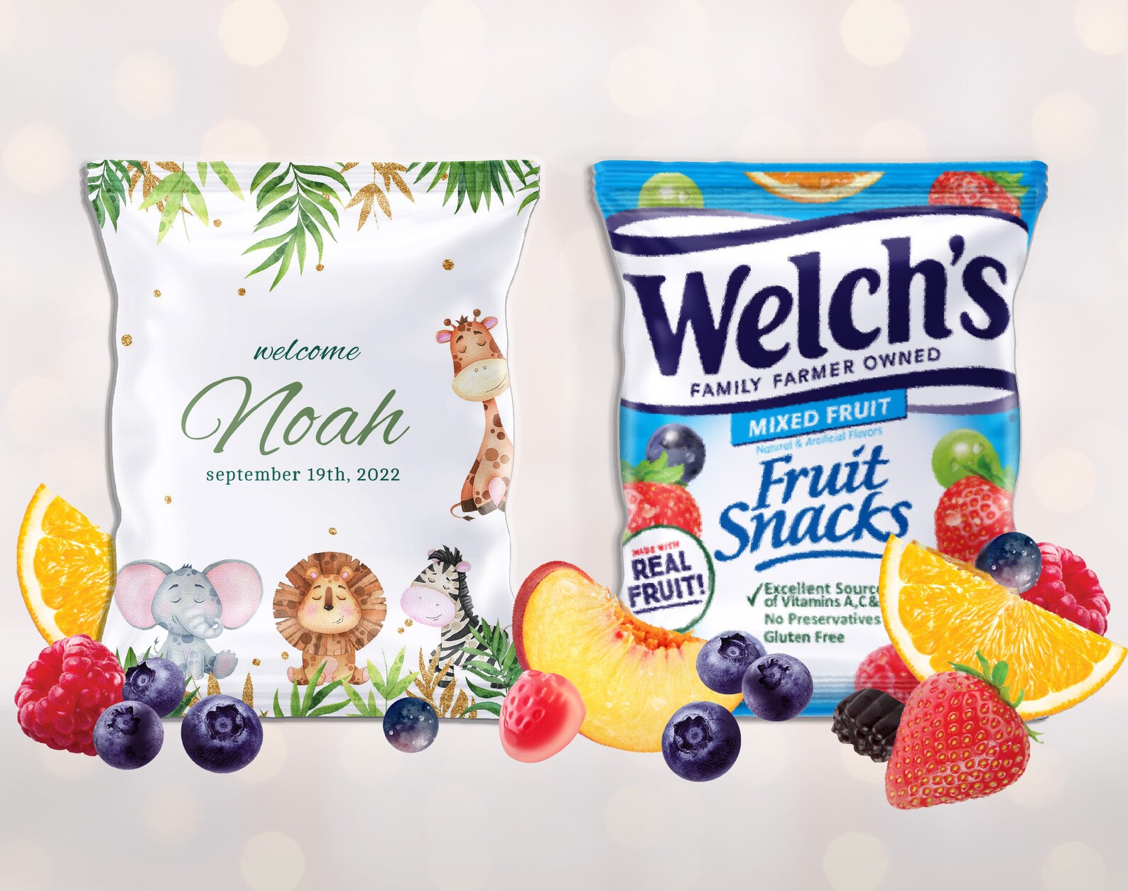 Safari Animals Fruit Snack Wrapper Jungle Birthday Party Gift - Etsy