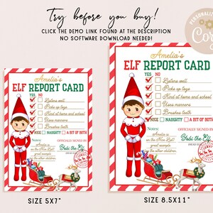 Elf Report Card Christmas Elf Letter From Your Elf Letter to - Etsy