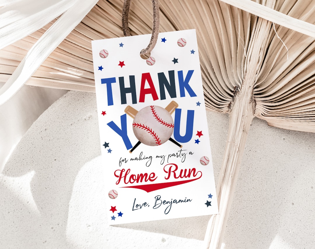 Baseball Baby Shower Favor Tags Softball Birthday Thank You Tags Boy ...