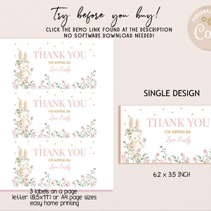 Bunny Birthday Gable Box Label Little Bunny Spring Baby Shower Party ...