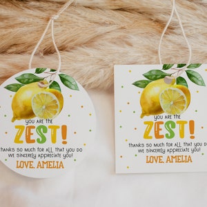 You're the Zest Gift Tag Lemon Teacher Appreciation Lemonade Favor Tags ...