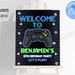 Video Game Welcome Sign Birthday Party Poster Pixel Arcade Porch Sign ...