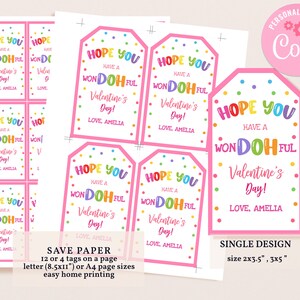 Play Doh Valentine Tag Play Dough Valentines Day Gift Tags Playdoh ...