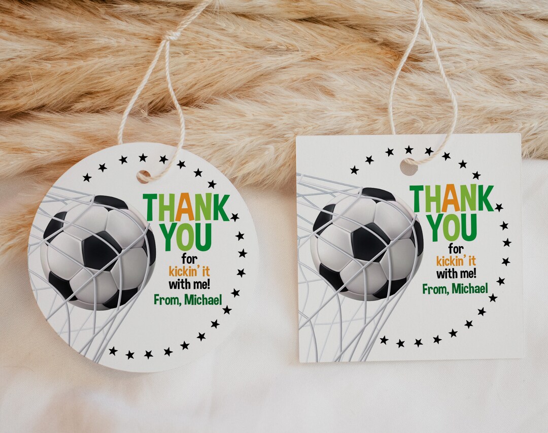 Soccer Birthday Favor Tags Football Gift Tags Kids Birthday Party ...