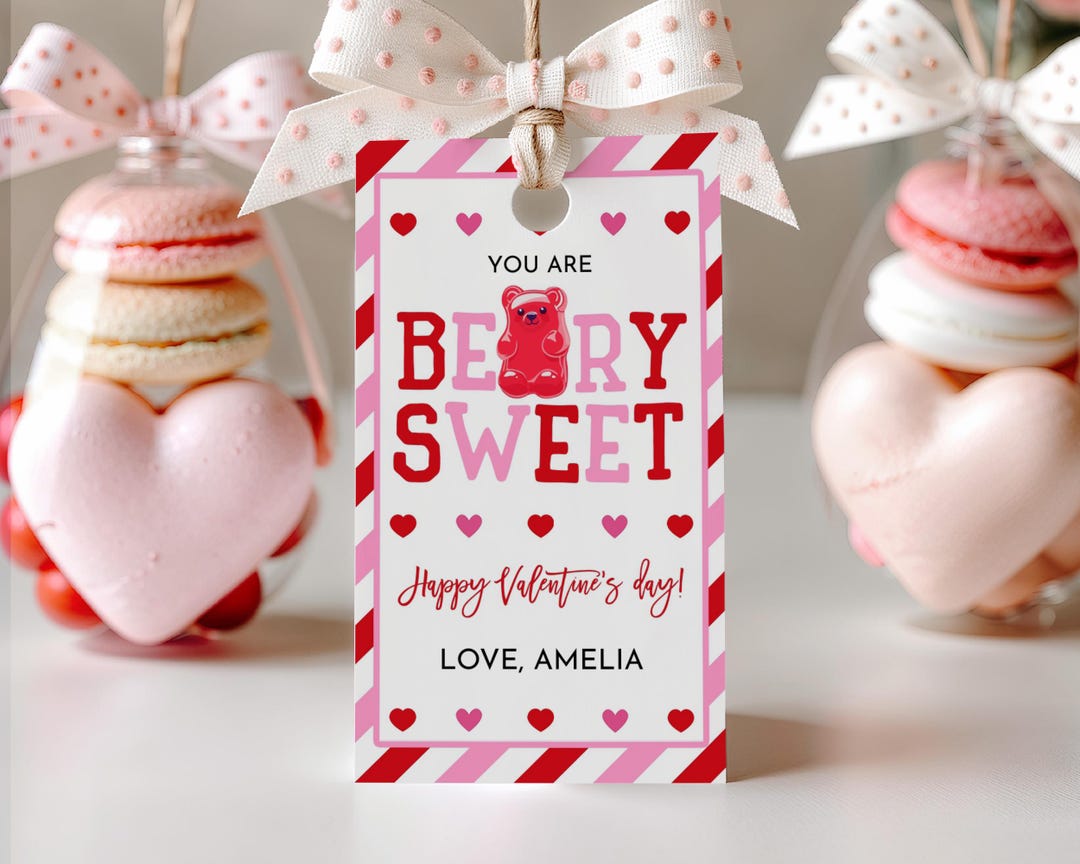 You Are Beary Sweet Valentine Treat Tag Gummy Bear Valentines Day Gift ...