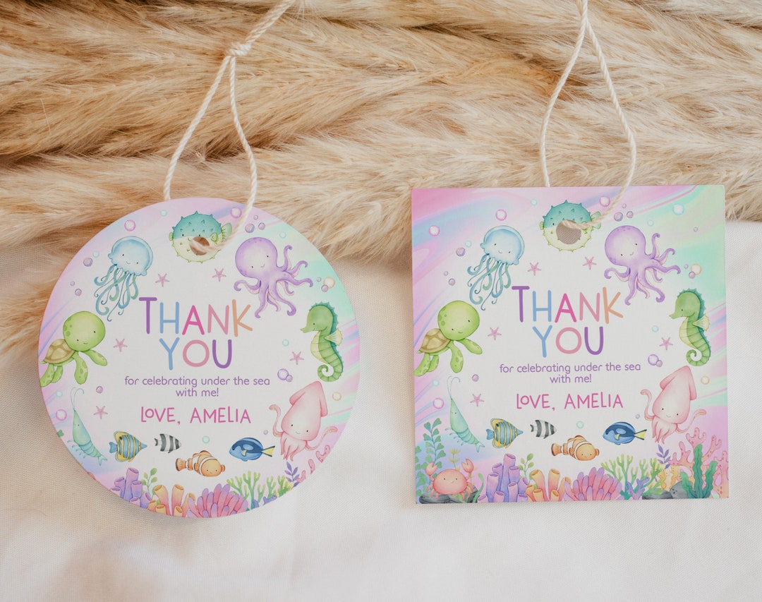 Under the Sea Birthday Favor Tags Nautical Baby Shower Gift Tags Girl ...