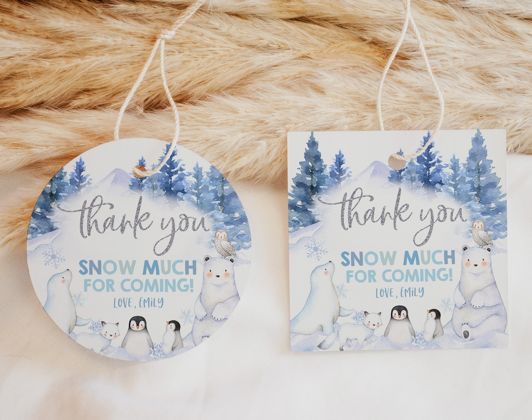 Winter Onederland Favor Tags Wonderland Baby Shower Gift Tags Boy ...