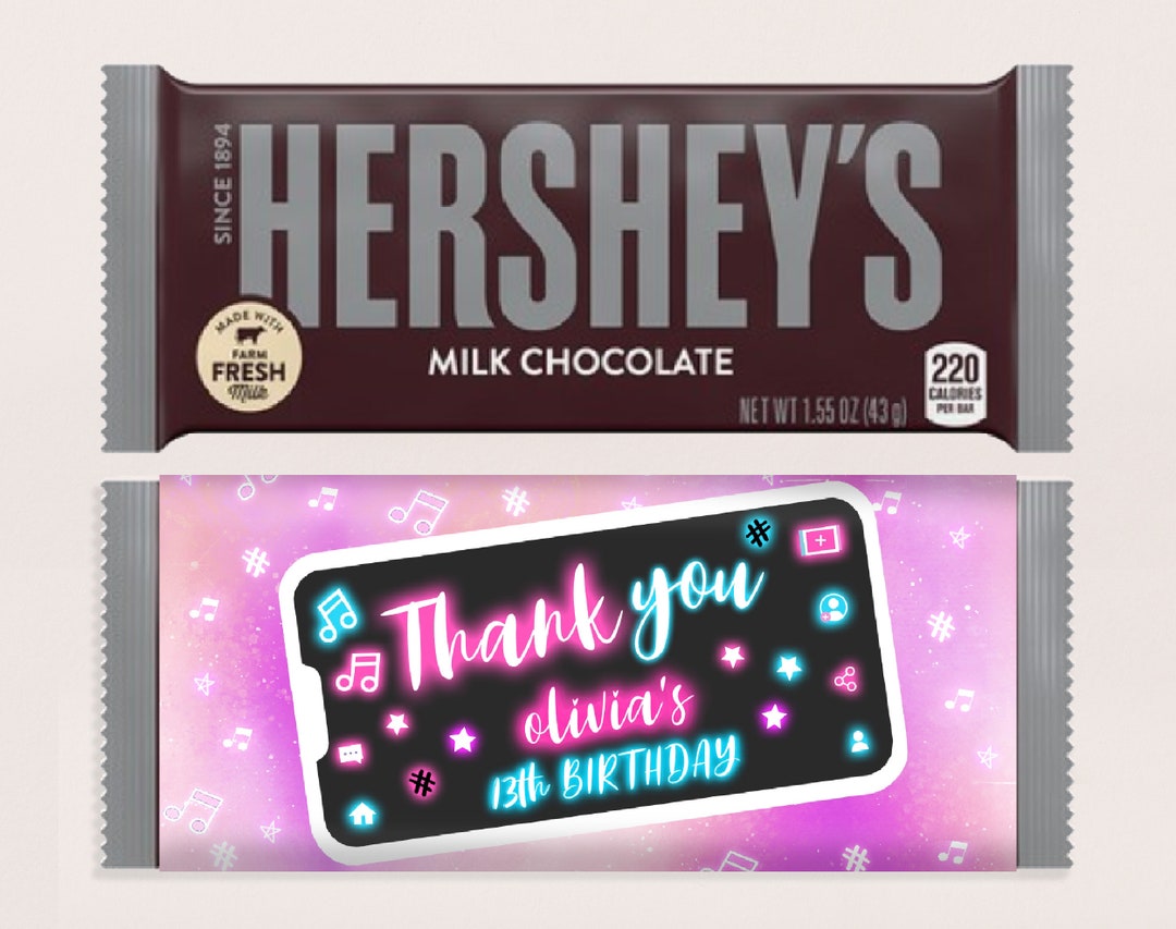 Music Inspired Chocolate Wrapper Musical Birthday Party Decor Candy Bar ...