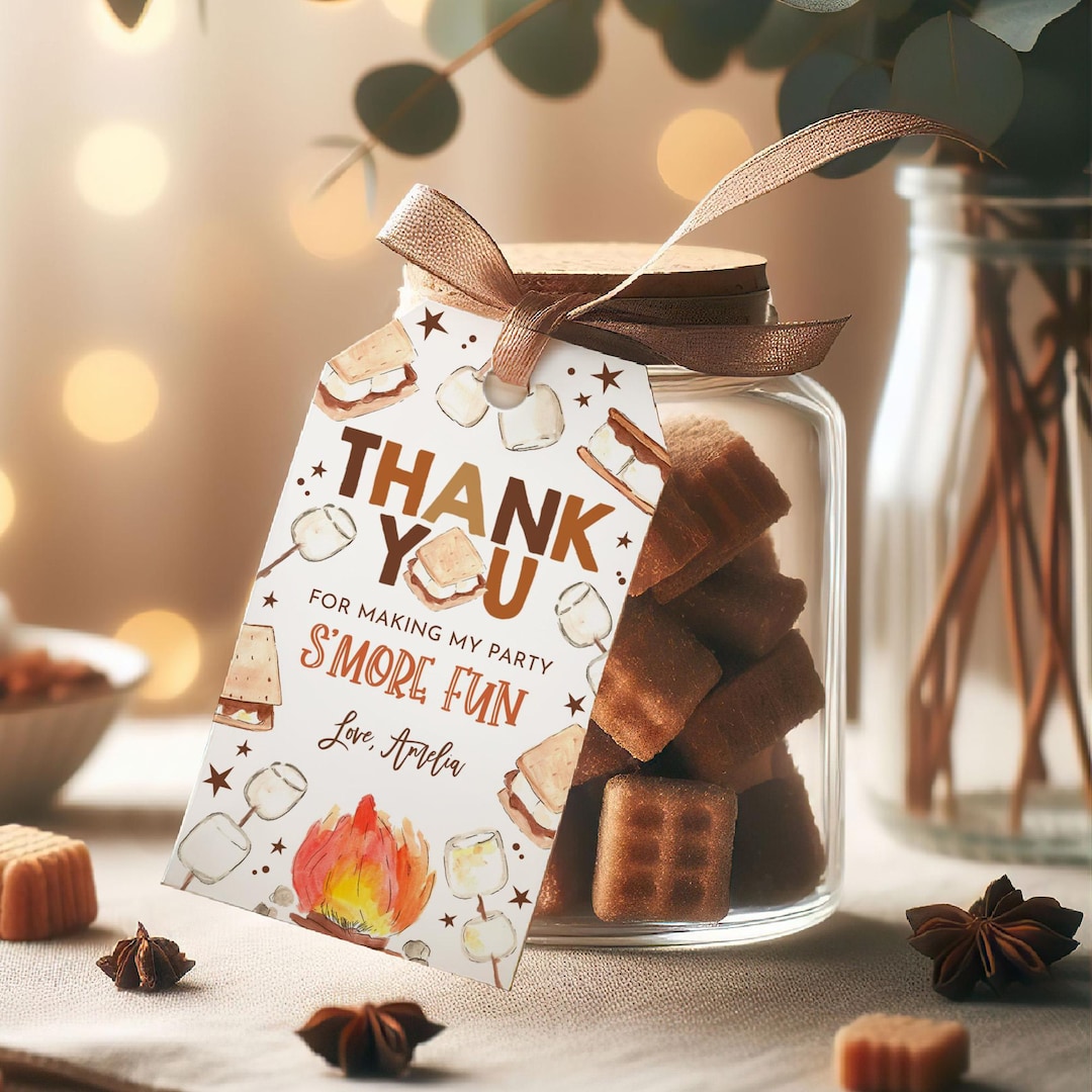 S'mores Birthday Favor Tags Smores Baby Shower Gift Tags Fall Bonfire ...