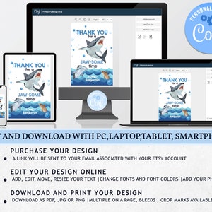 Shark Gift Tag Birthday Favor Pool Party Summer Label End of School ...