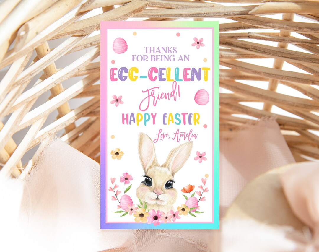 EDITABLE You're an Egg-cellent Friend Tag Happy Easter Gift Tags ...