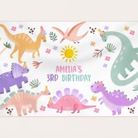 Dino Dig Party Sign - Dinosaur Birthday Party Poster- Printable ...