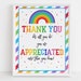 Teacher Appreciation Poster Printable Staff Appreciation Sign Thank You ...