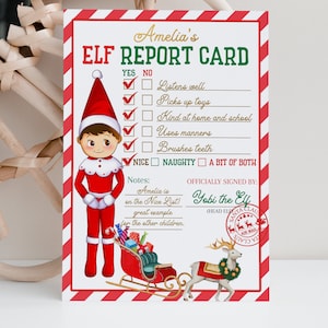 Elf Report Card Christmas Elf Letter From Your Elf Letter to - Etsy