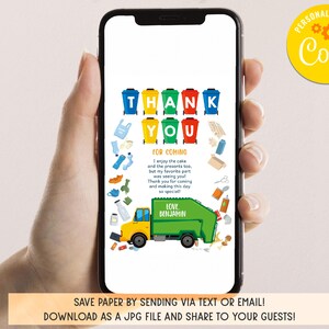 Garbage Truck Thank You Cards Recycling Truck Thank You Notes Boy ...