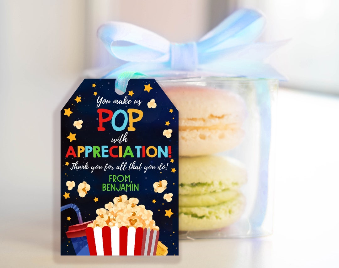EDITABLE Popcorn Tag Teacher Appreciation Thank You Make Us POP Popping ...